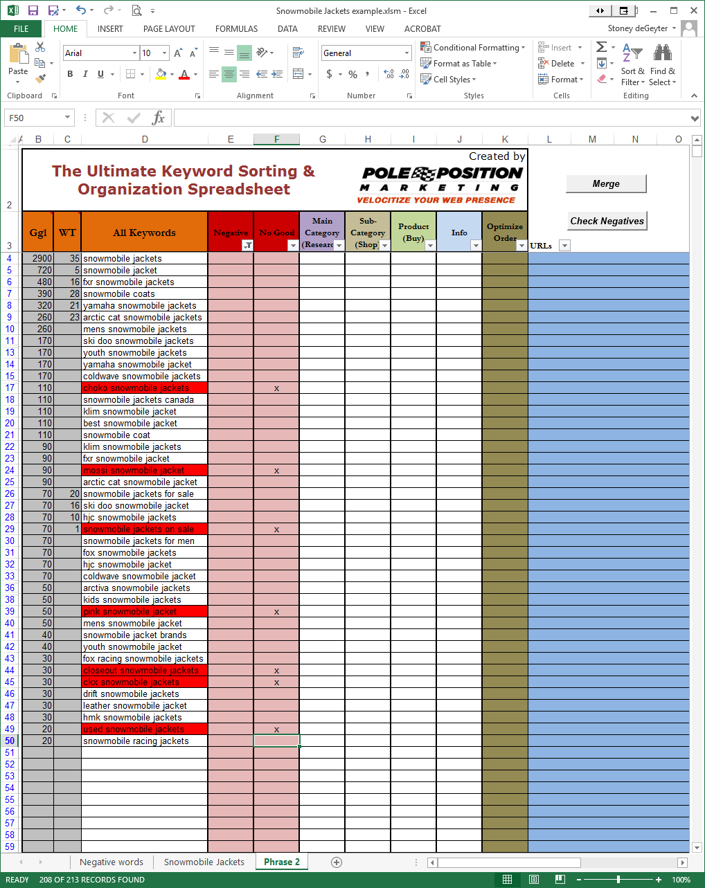 The Ultimate Keyword Sorting Spreadsheet | Pole Position Marketing