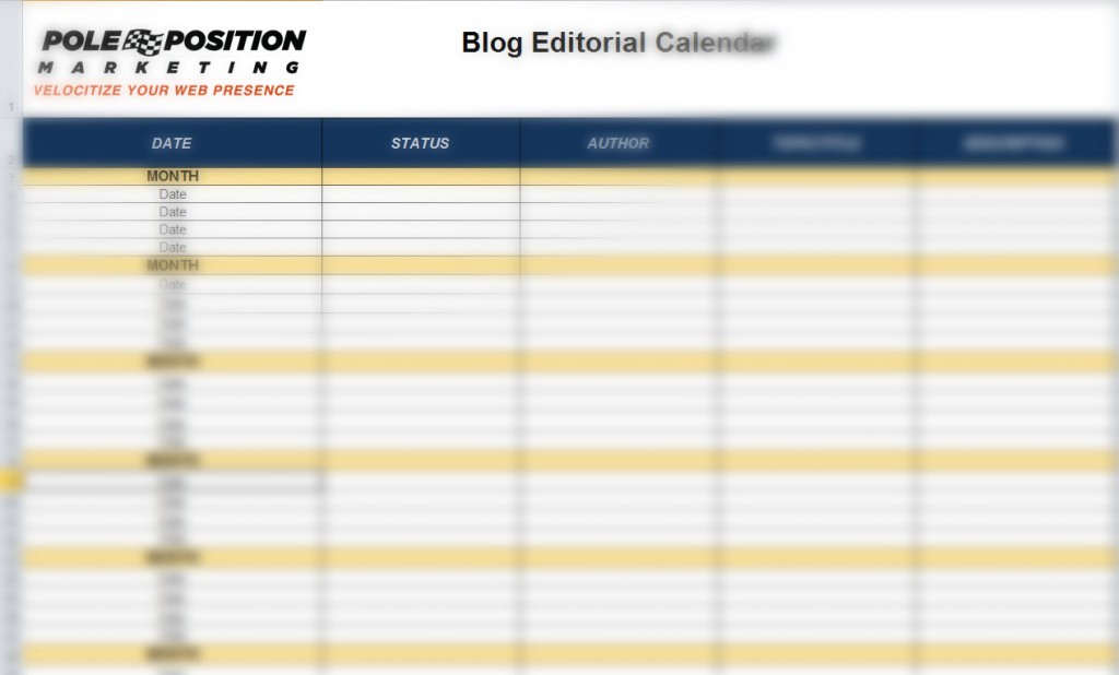 Download Blog Editorial Calendar Template | PPM