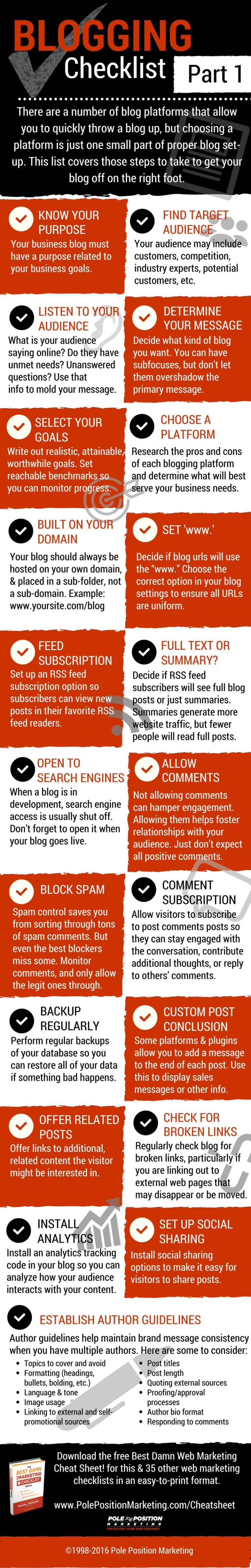 Blogging Checklist Part 1 [Infographic]: Setting Up A Blog