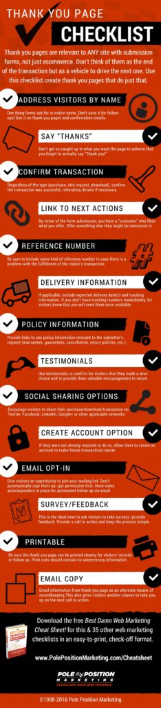 Thank You Page Checklist [Infographic] | Stoney deGeyter