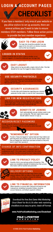 Login & Account Page Checklist [Infographic] | Stoney deGeyter